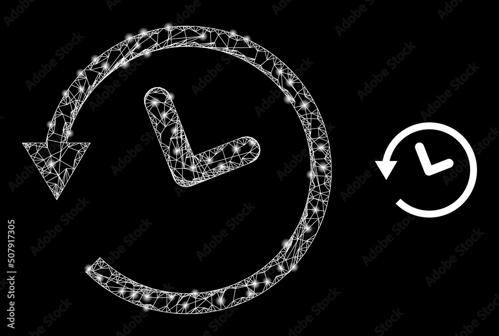 Net wayback machine model icon with light spots. Illuminated vector ...