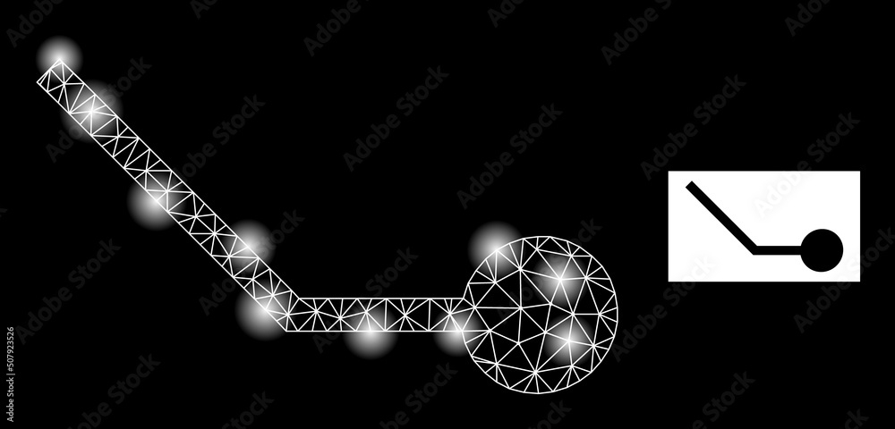 Flare network circuit link constellation icon with lightspots ...