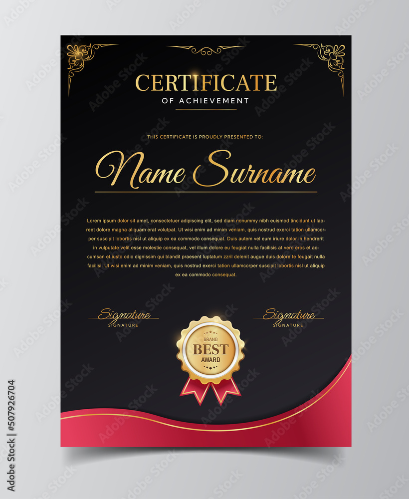 Diploma certificate template. Award for people who complete online ...