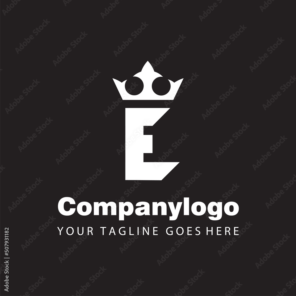 letter E crown monogram design for logo company Stock Vector | Adobe Stock