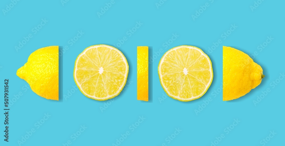 Infographic design of sliced lemon. Deconstructed food design ...