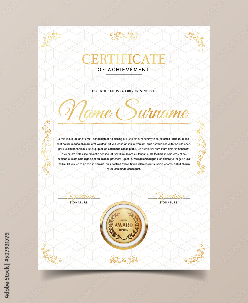 Diploma certificate template. Confirmation of successful completion ...