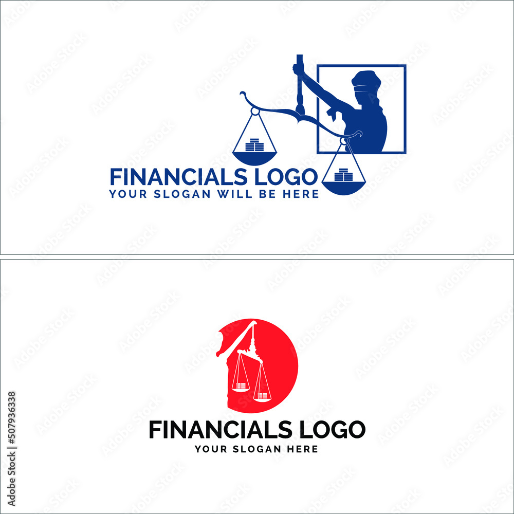 A set of illustration symbol scale balance art line vector design logo ...