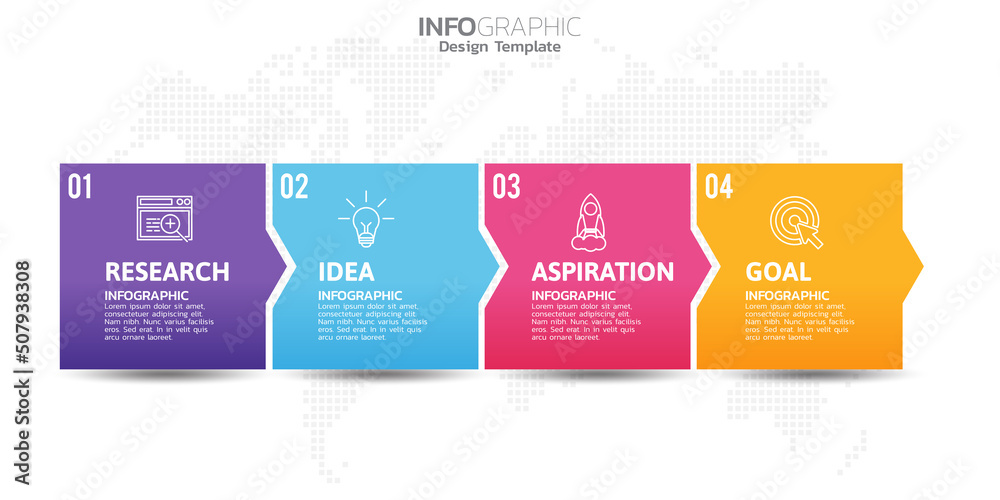 Infographic 4 steps elements for content, diagram, flowchart, steps ...