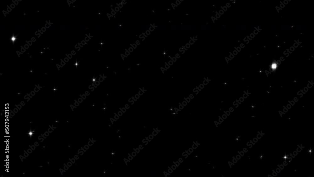 Loop flicker white blinking stars particles motion on black background ...