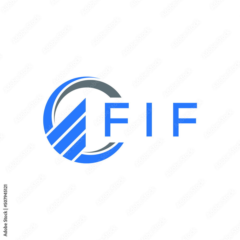 FIF Flat accounting logo design on white background. FIF creative ...