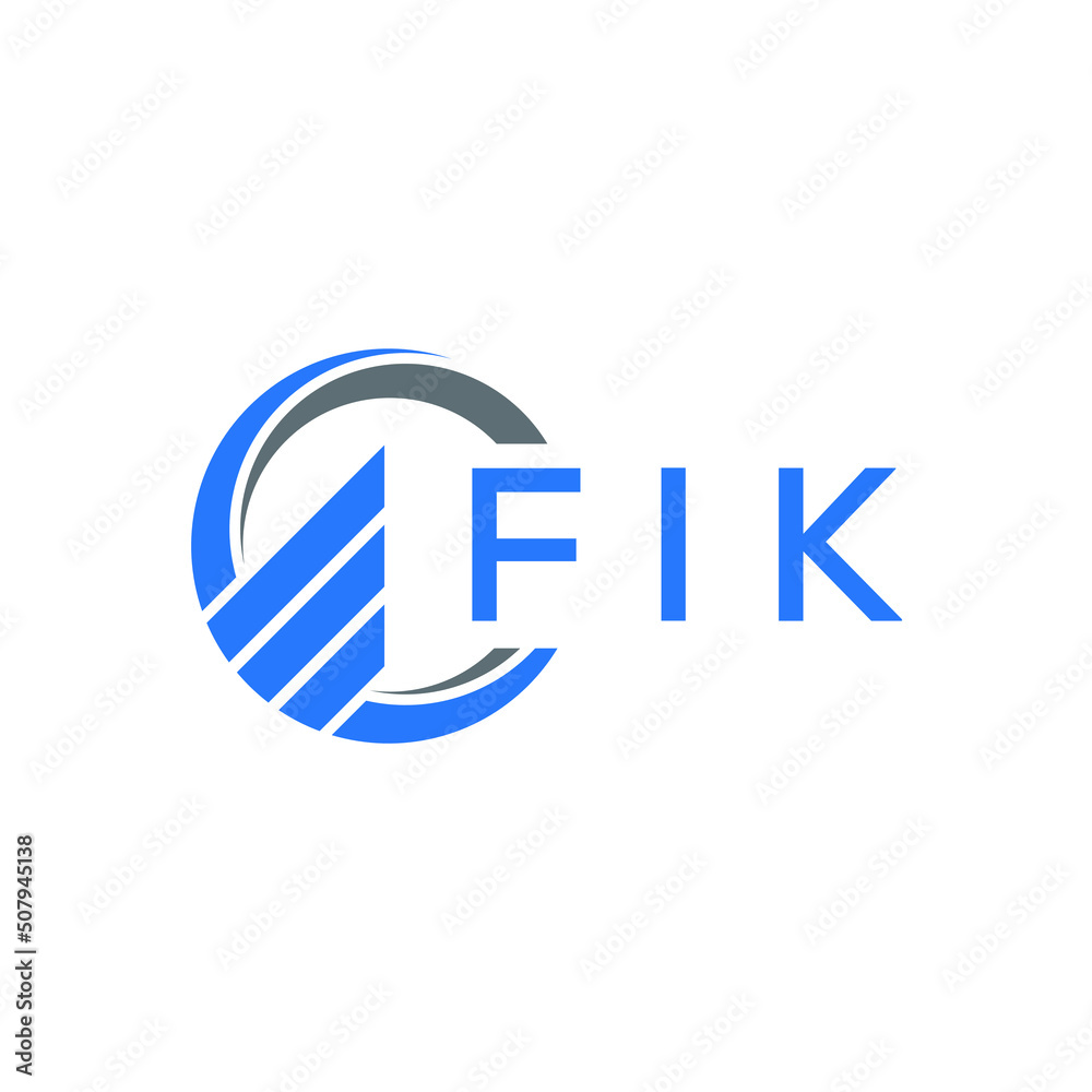 FIK Flat accounting logo design on white background. FIK creative ...