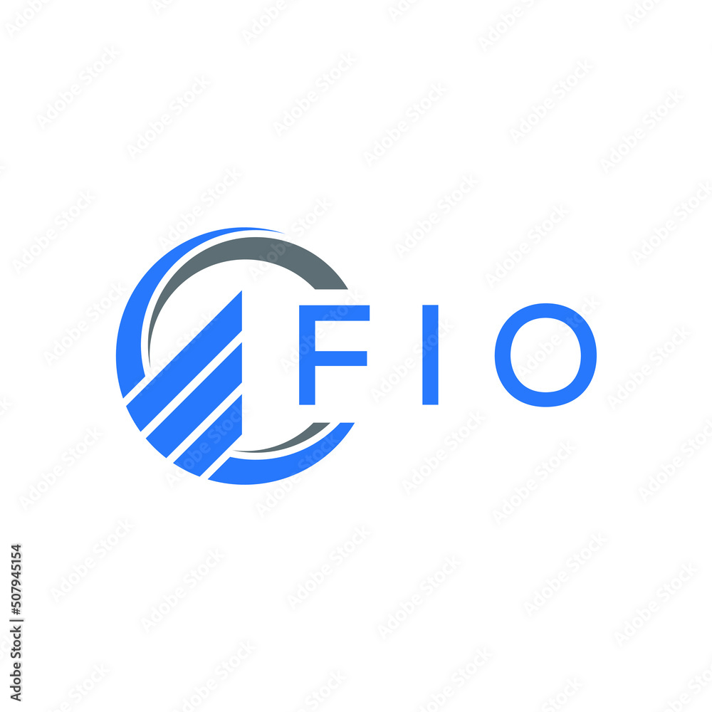 FIO Flat accounting logo design on white background. FIO creative ...
