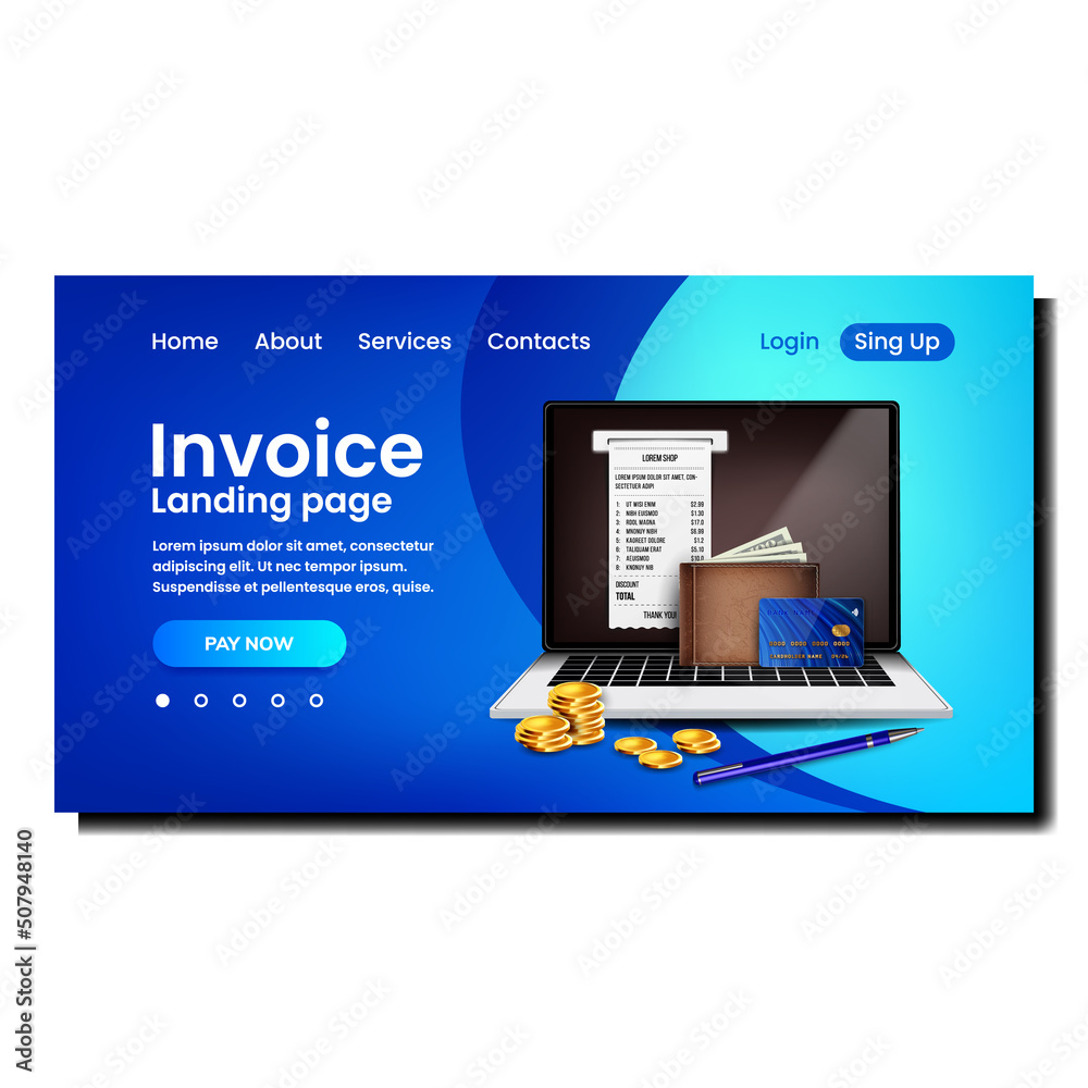 Invoice Commercial Document For Paying Vector. Invoice Financial ...