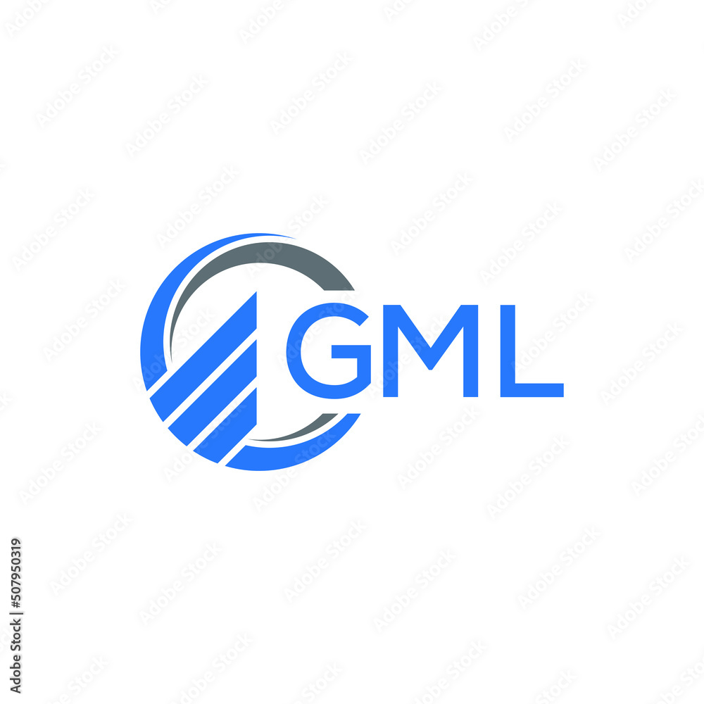 GML Flat accounting logo design on white background. GML creative ...