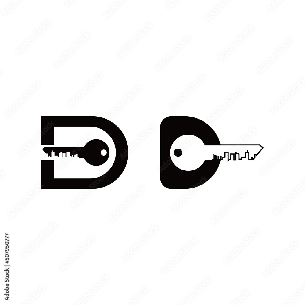 lock logo with letter D Stock Vector | Adobe Stock