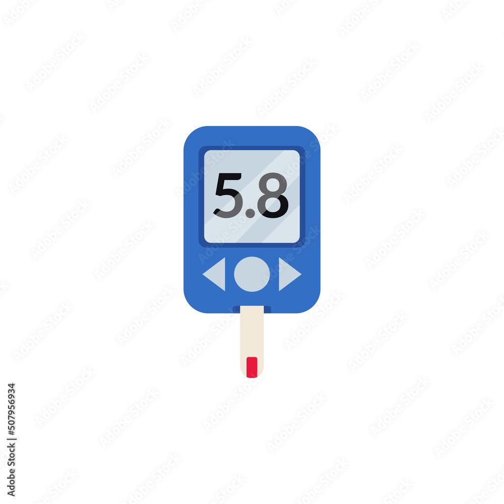 Glucose sugar test or glucometer device, flat vector illustration ...