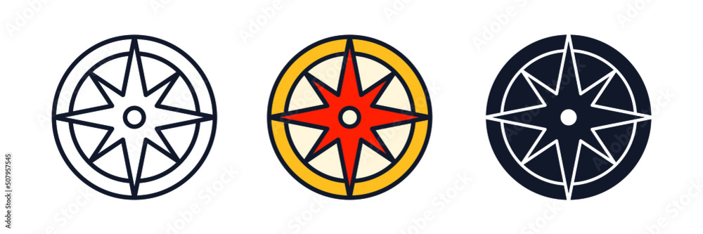 wind rose icon symbol template for graphic and web design collection ...