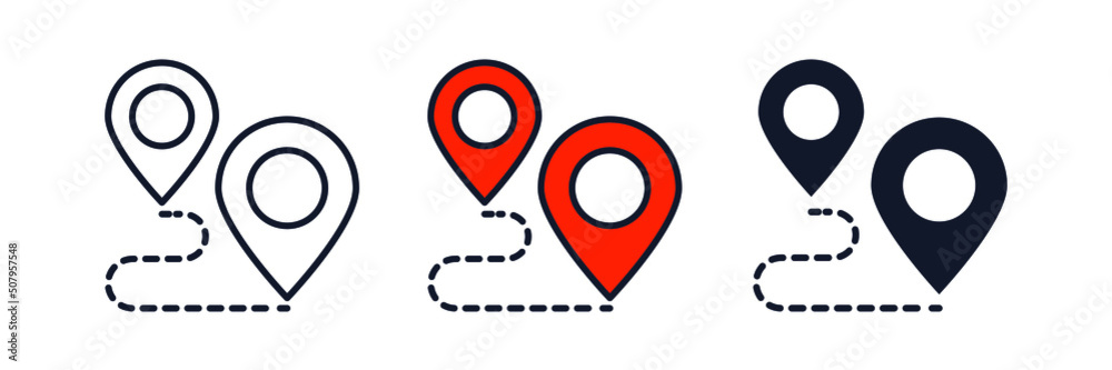 route icon symbol template for graphic and web design collection logo ...