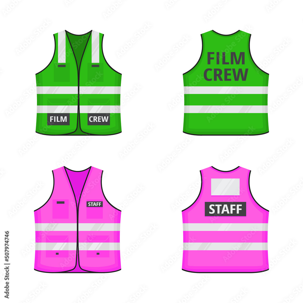 Safety reflective vest with labels tag flat style design vector ...