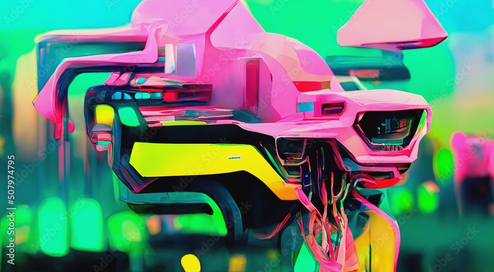 Abstract future background concept. Liquid neon composition. Cyberpunk ...