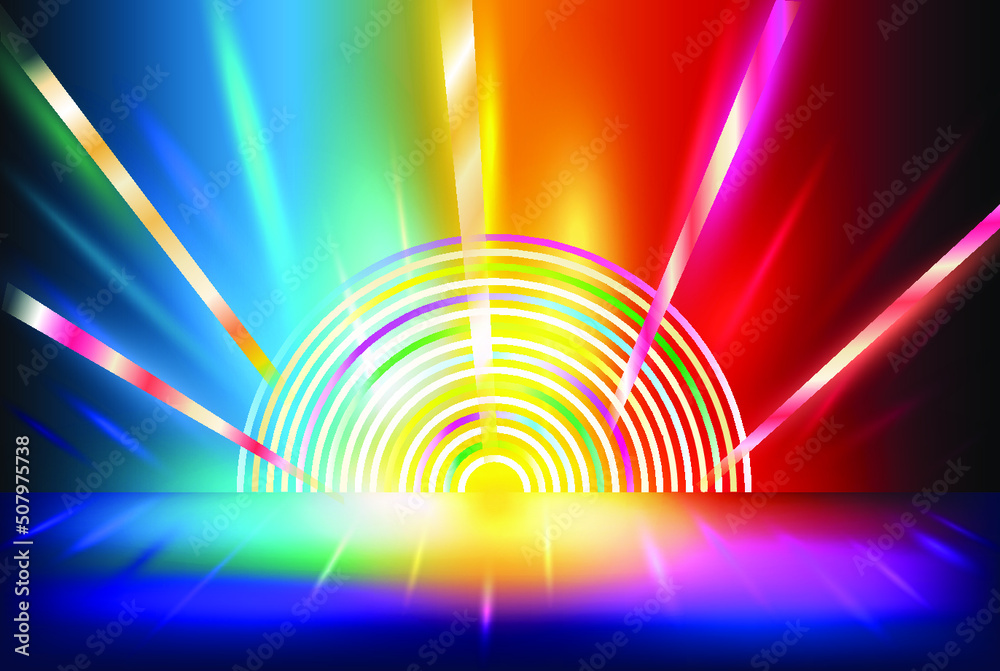 Techno Rainbow Background