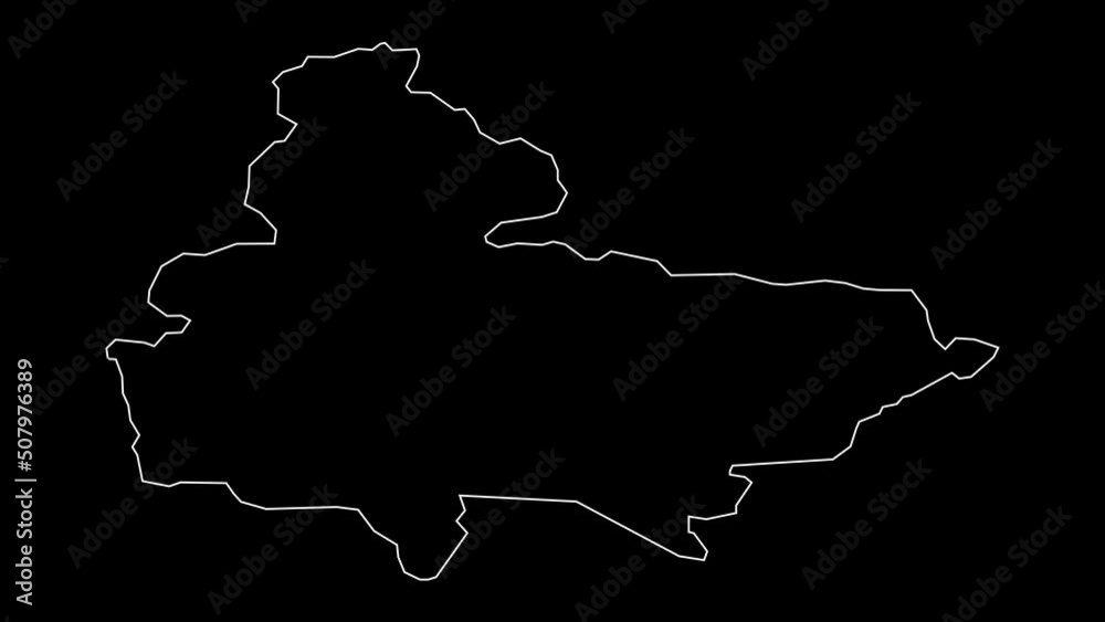 Lumbini province map of Nepal outline animation Stock Video | Adobe Stock