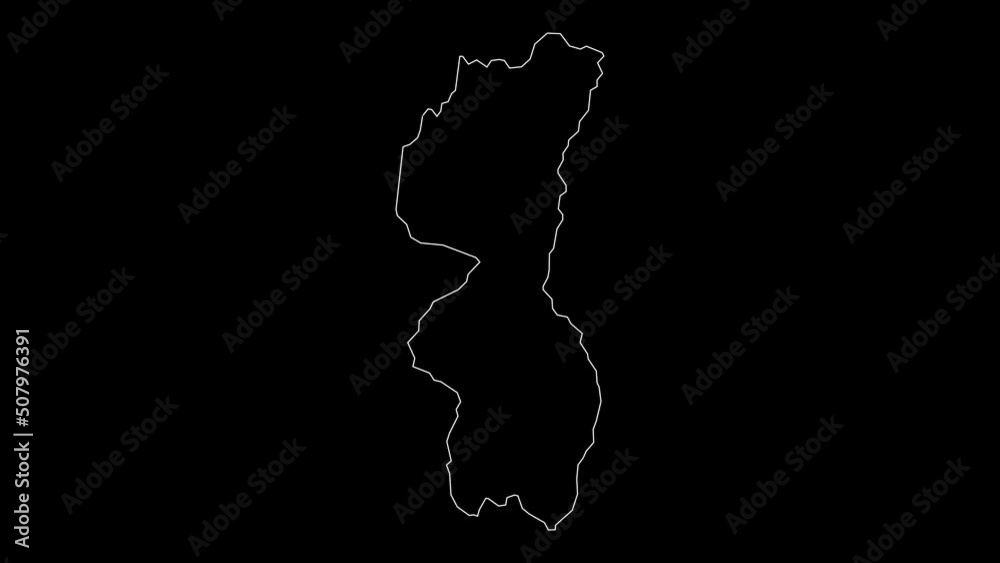 Mechi province map of Nepal outline animation Stock Video | Adobe Stock