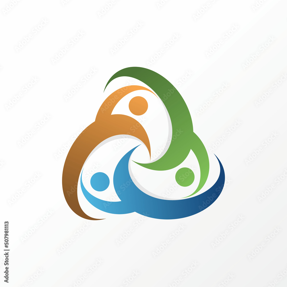 Unique but simple cut triangle around like motif or body human image graphic icon logo design ...