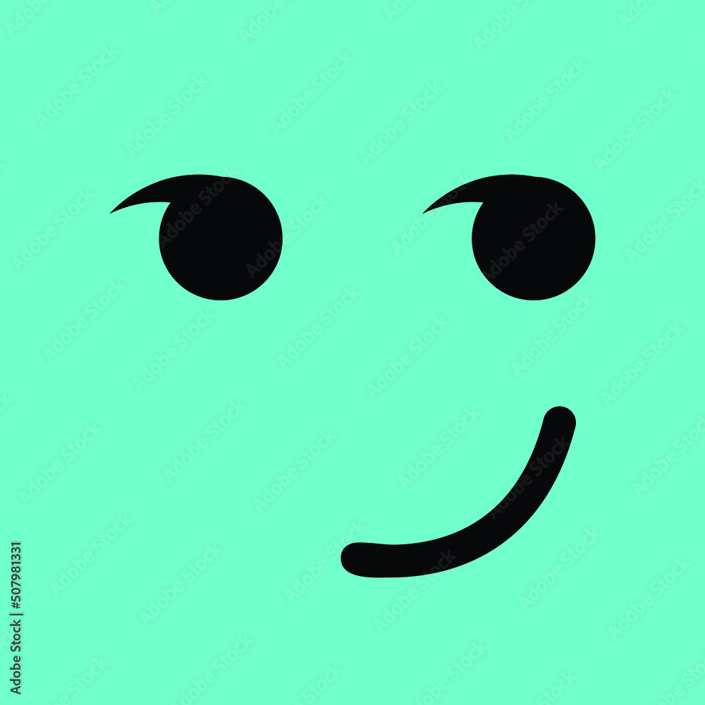 Cute face vector illustration. square face image or clip art. web icons ...