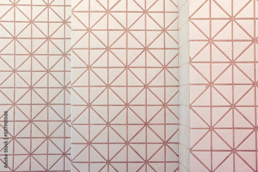 Pink ceramic tile texture background. Geometric pattern. Stone house ...