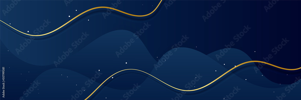 Blue and gold abstract banner background Stock Vector | Adobe Stock