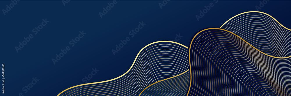 Blue and gold abstract banner background Stock Vector | Adobe Stock