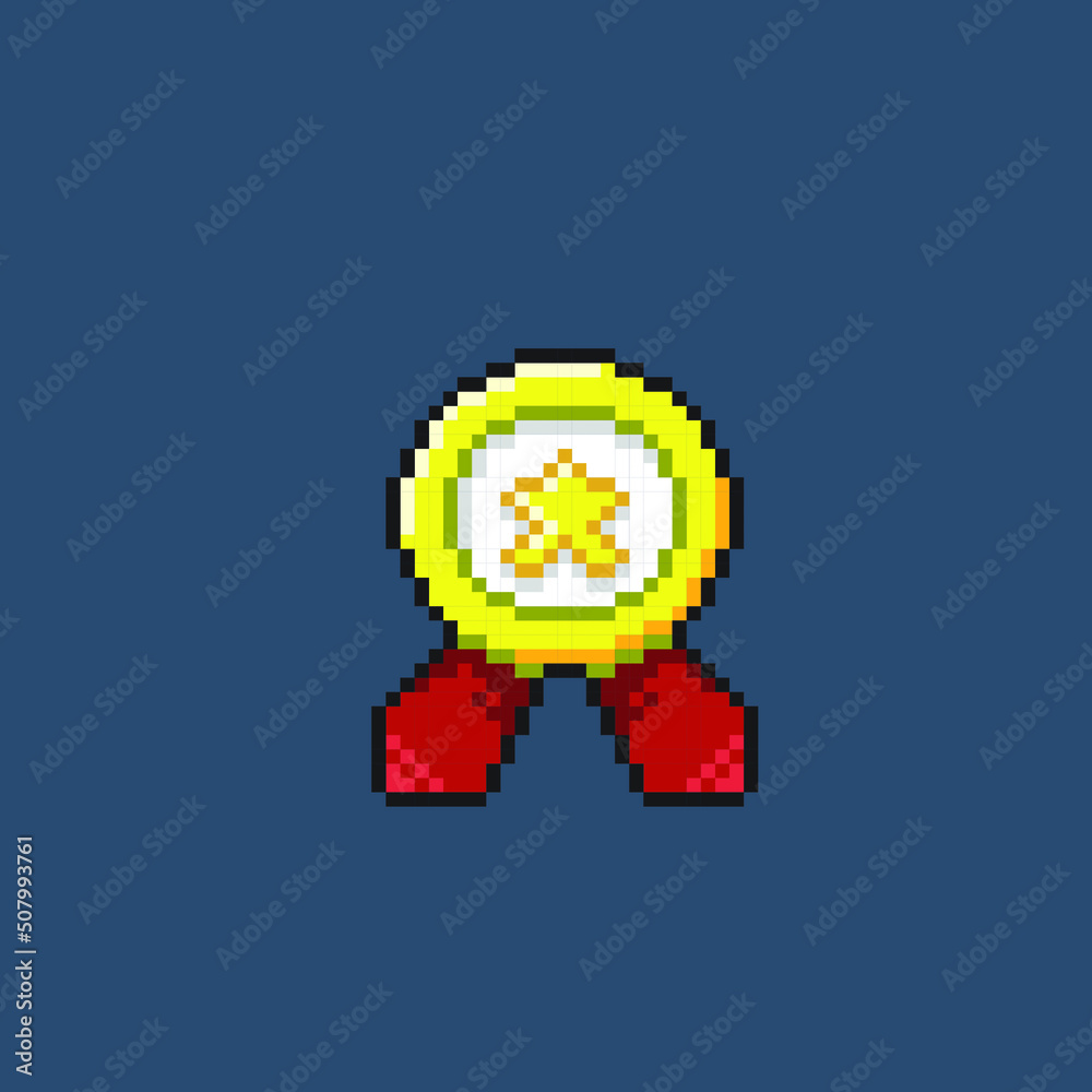 gold medal in pixel art style Stock Vector | Adobe Stock