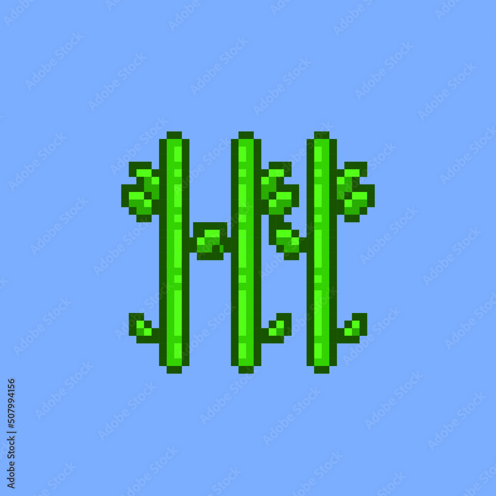 bamboo tree in pixel art style Stock Vector | Adobe Stock