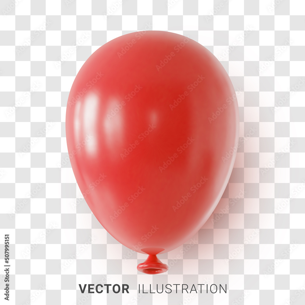 Red helium balloon on a transparent background. Design element for a ...