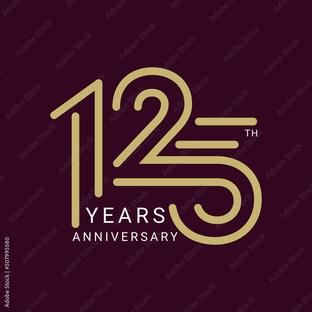 125 Year Anniversary Logo, Color, Vector Template Design element for ...