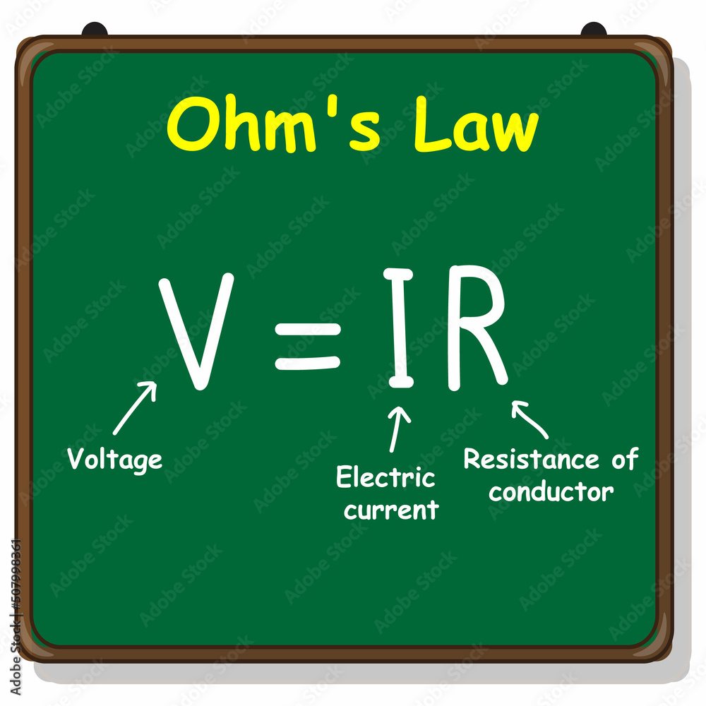 Ohm's law formula in physics. Electric current voltage and resistance ... Ohm's law formula in physics. Electric current voltage and resistance ...