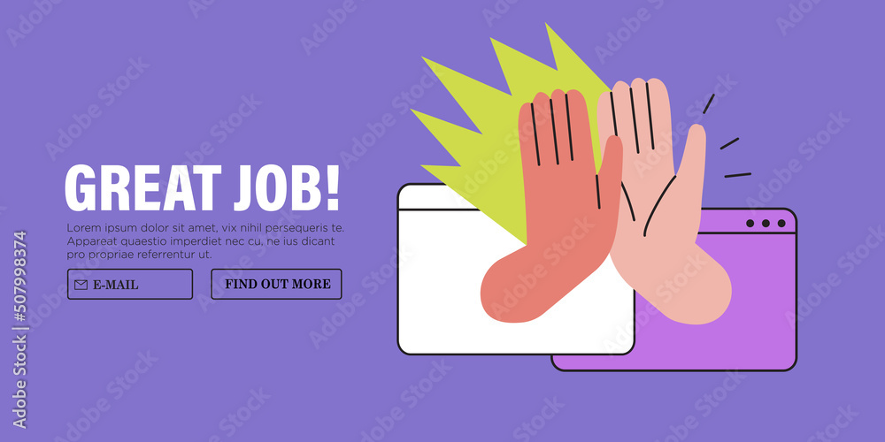 Clapping hands gesture vector illustration. Good, great job, well done ...