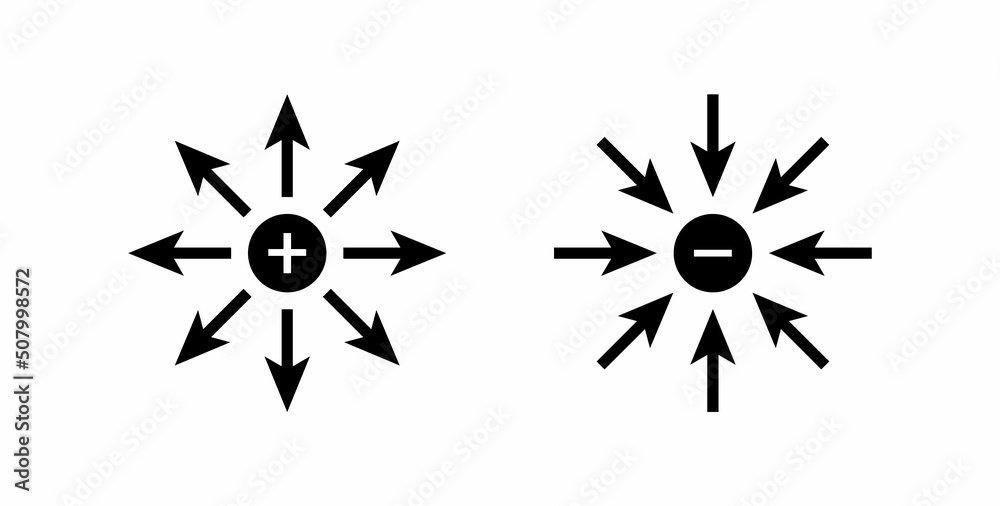 Visualization of electric field lines due to negative and positive ...