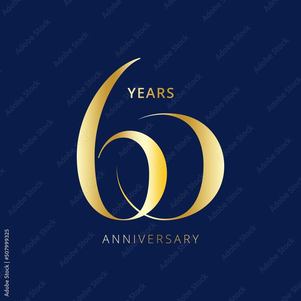 60 Year Anniversary Logo, Vector Template Design element for birthday ...