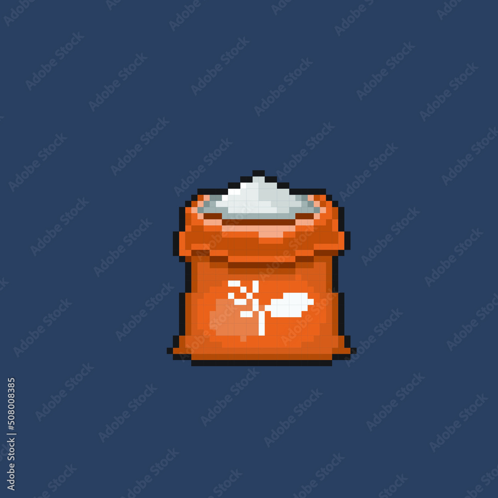 sack of rice in pixel art style Stock Vector | Adobe Stock