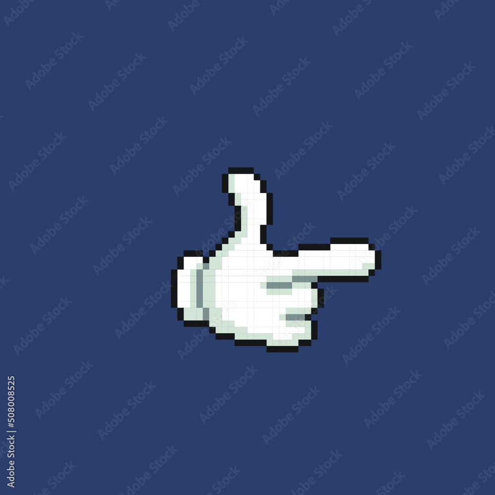 directional hand sign in pixel art style Stock Vector | Adobe Stock