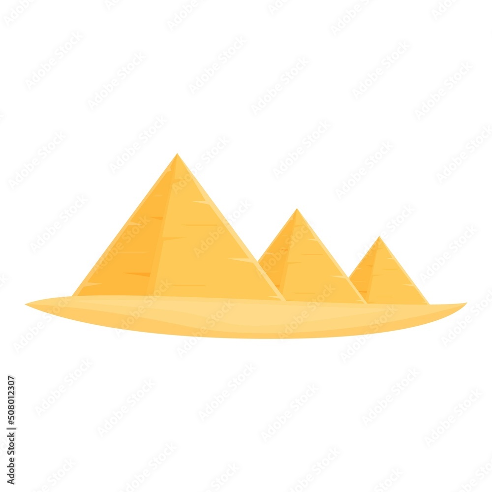 Ancient pyramids icon cartoon vector. Egypt pyramid. Desert landscape ...