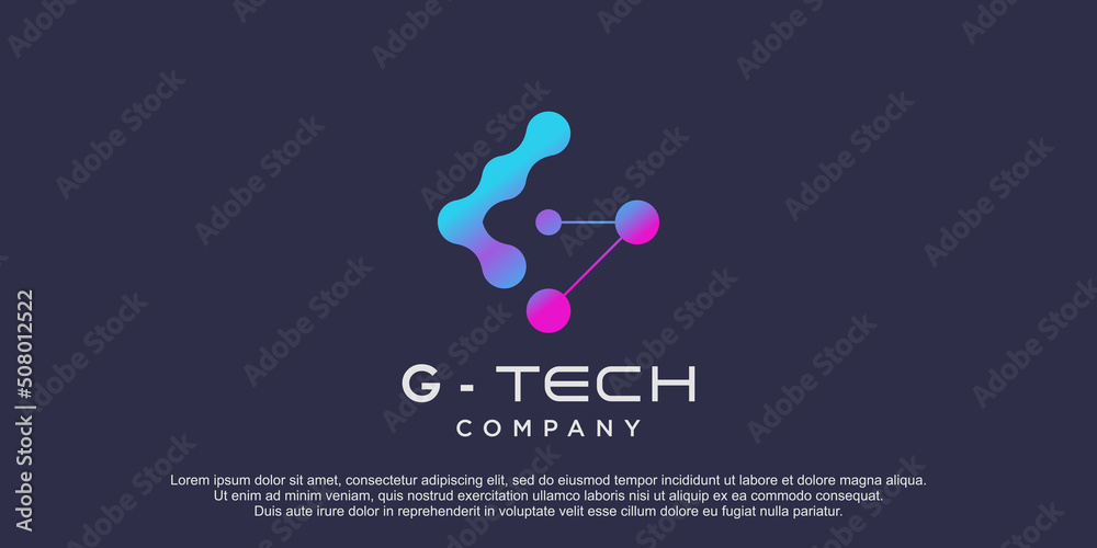 Tech logo with letter G concept premium vector Stock Vector | Adobe Stock