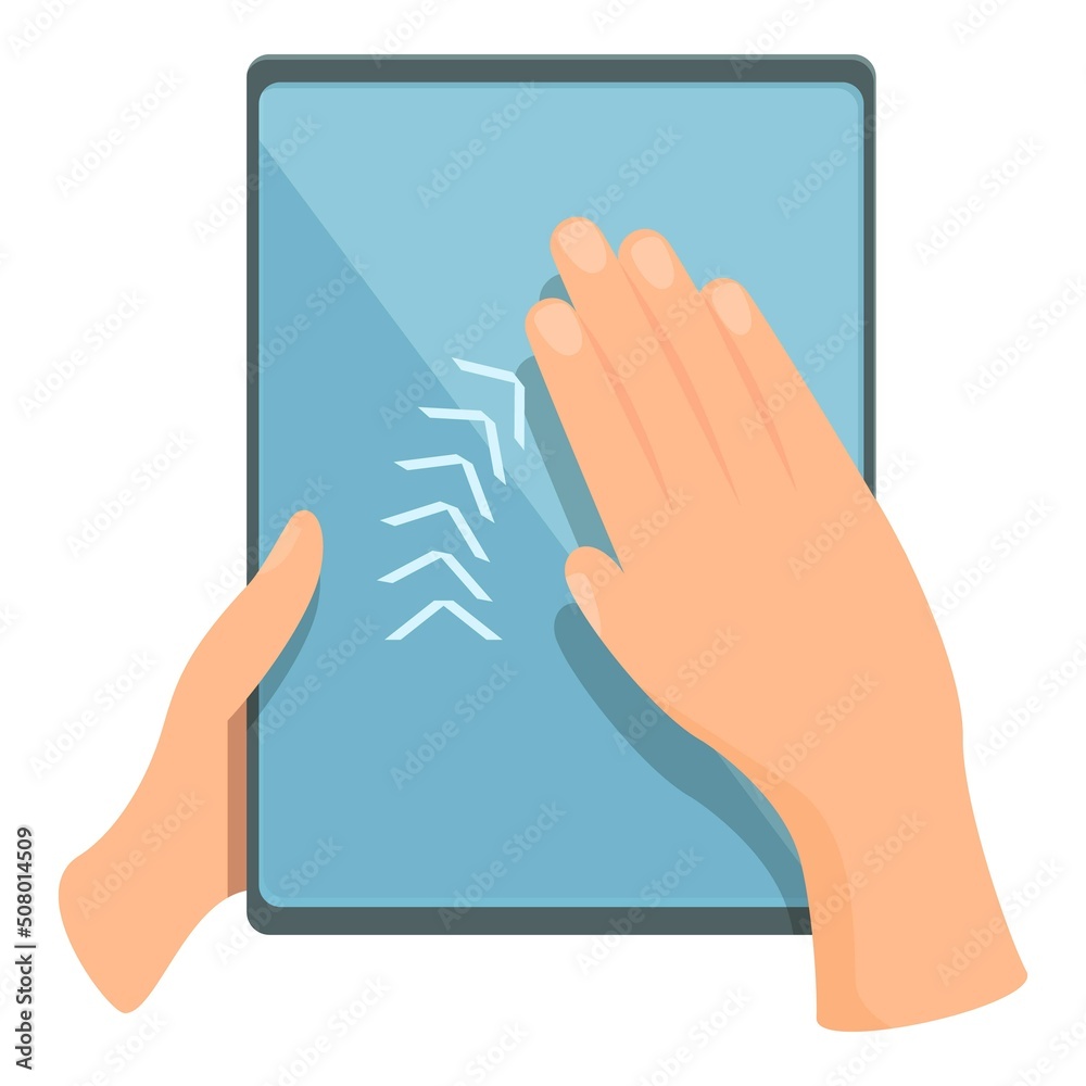 Palm touch move icon cartoon vector. Phone screen. App cell Stock ...