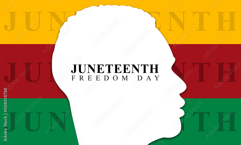 Juneteenth Freedom Day poster with black man silhouette, celebrate ...