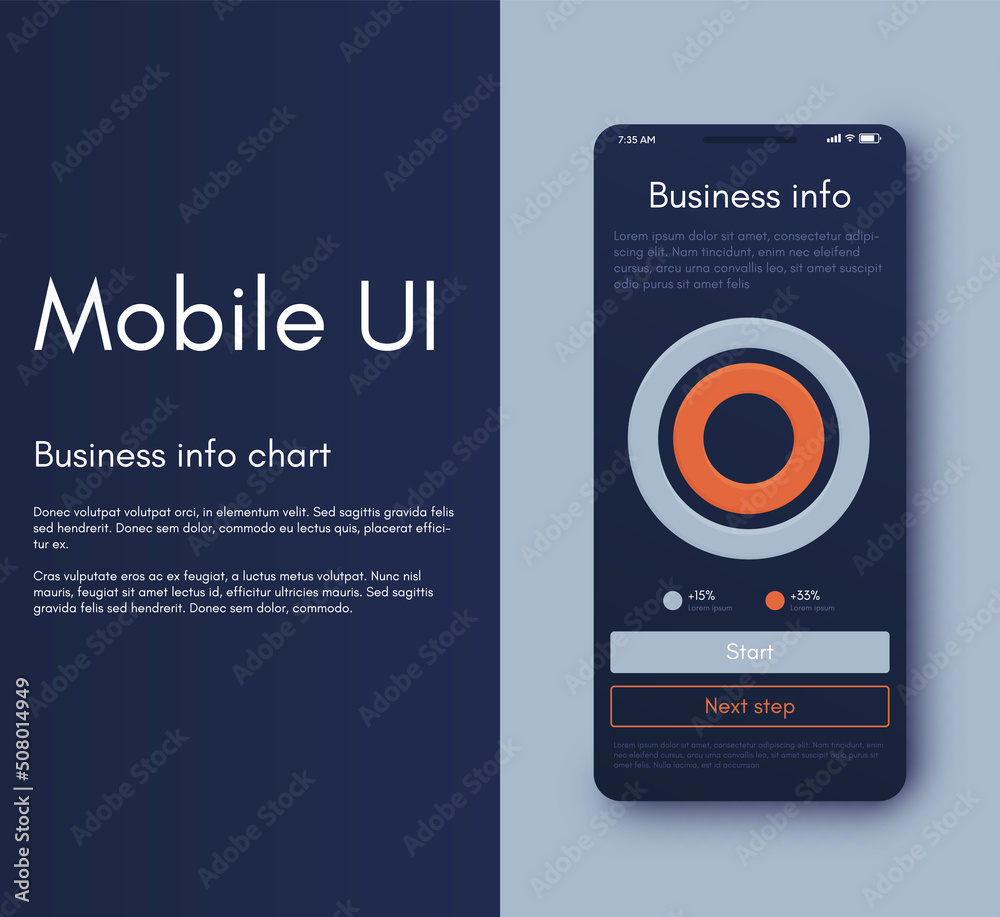 Vector graphics infographics with mobile phone. Template for creating ...
