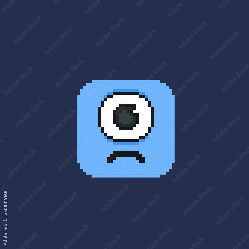one eyed head with sad expression in pixel art style Stock Vector ...