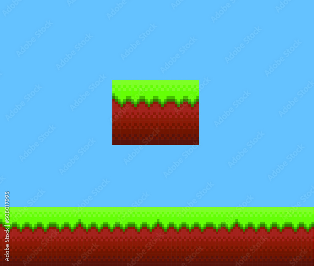 seamless road for obstacle game in pixel art style Stock Vector | Adobe ...