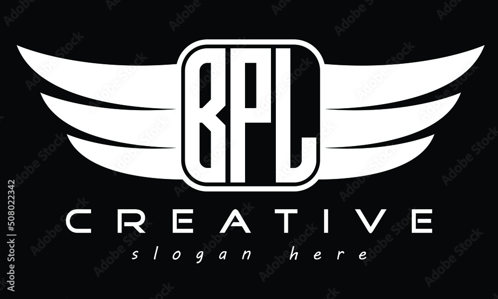 BPL three Letter Wings Flying Initial wing symbol minimalist creative ...