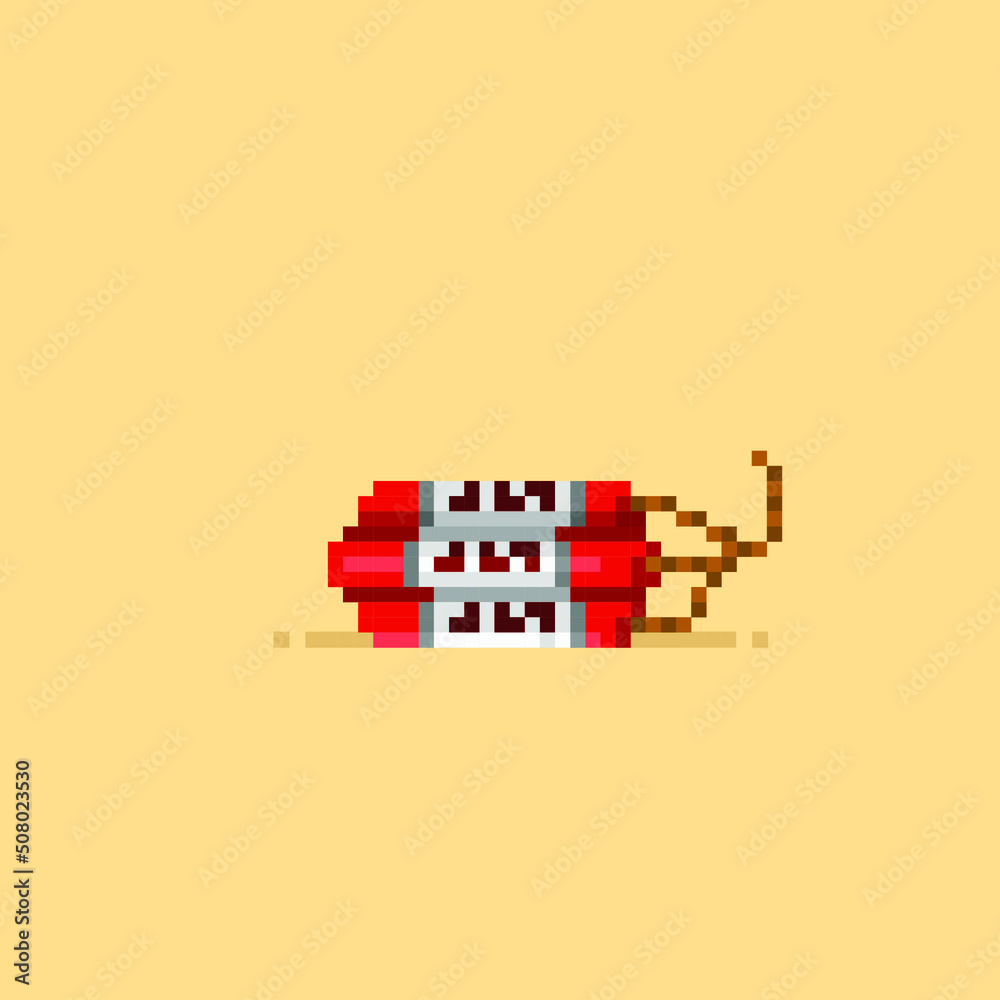 dynamite in pixel art style Stock Vector | Adobe Stock
