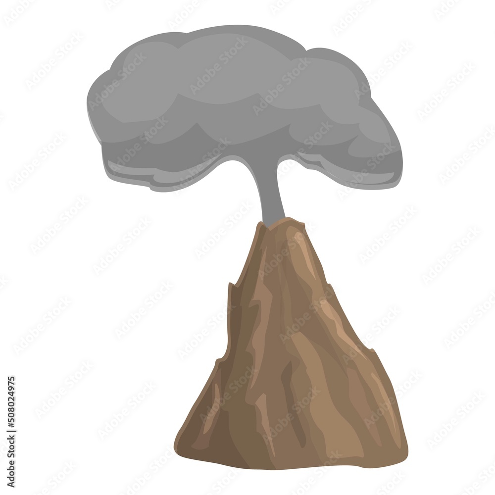 Island volcano icon cartoon vector. Volcanic eruption. Natural vulcano ...