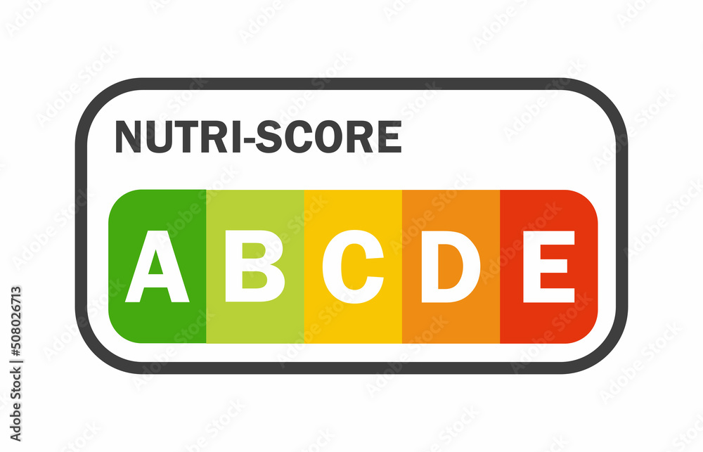Nutri-score icons set. Isolatad Nutriscore stickers for packaging on ...