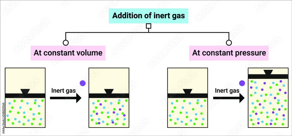 Effect of inert gas addition or Le Chatelier’s Principle Stock Vector ...